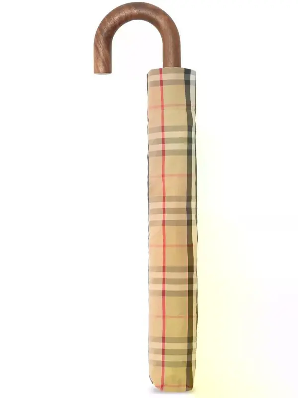 Burberry Check-print Folding Umbrella - Neutrals