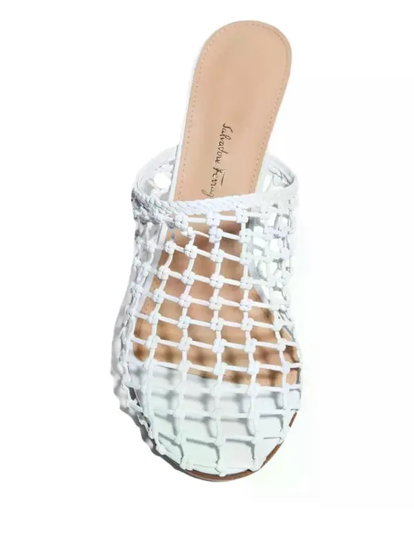 FERRAGAMO Ellas Woven Mules - White