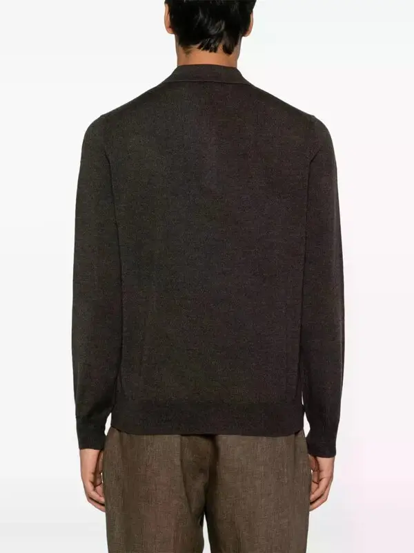 Canali Wool Polo Shirt - Brown
