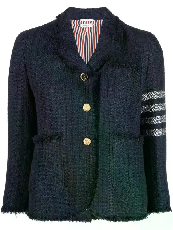 Thom Browne Four Bar Stripe Tweed Blazer
