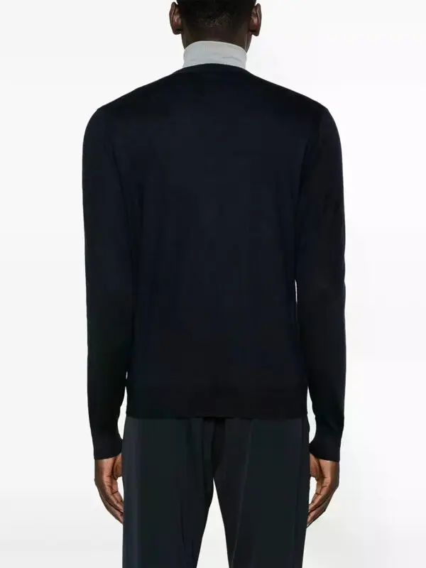 Fedeli V-neck Buttoned Cardigan - Blue