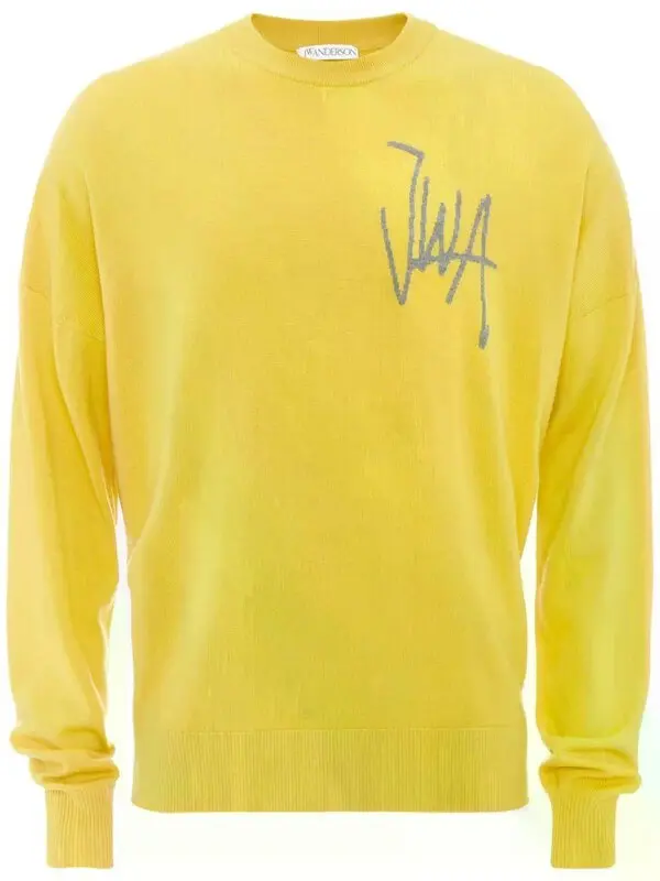 JW Anderson Logo-intarsia Merino-wool Jumper
