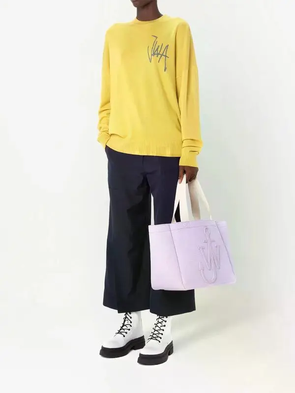 JW Anderson Logo-intarsia Merino-wool Jumper