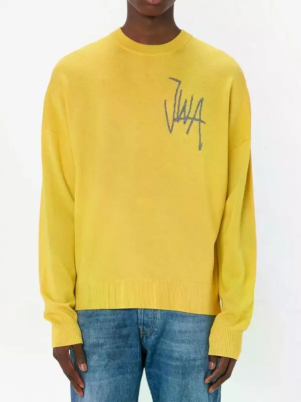 JW Anderson Logo-intarsia Merino-wool Jumper