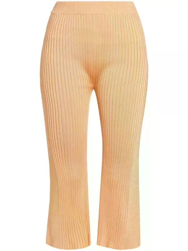 JIL SANDER Ribbed-panel Cropped Trousers