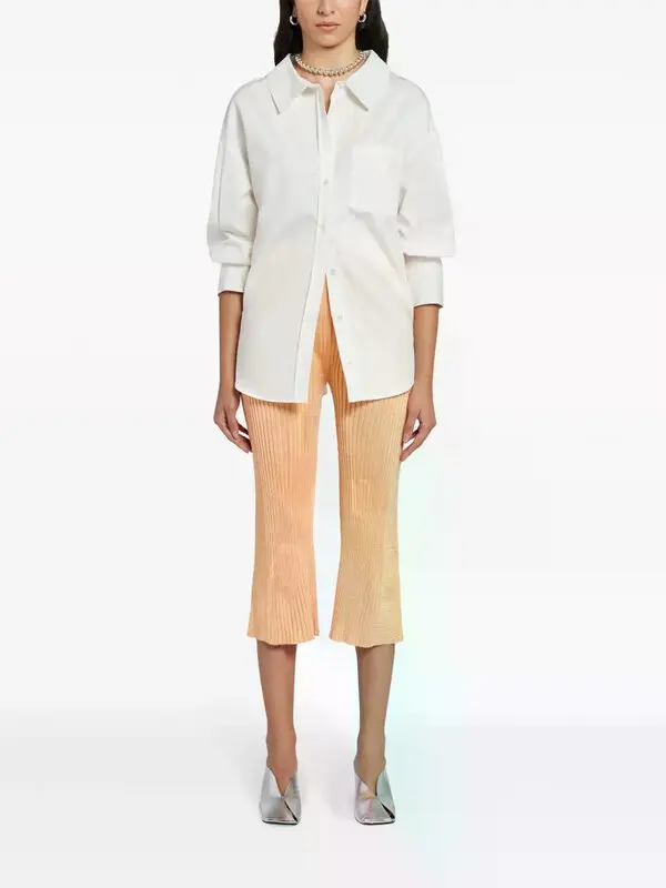 JIL SANDER Ribbed-panel Cropped Trousers