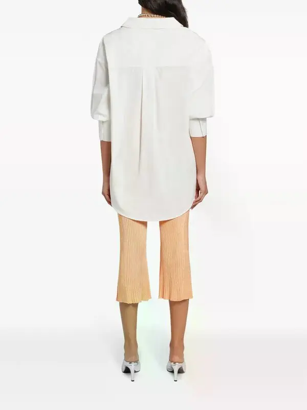 JIL SANDER Ribbed-panel Cropped Trousers