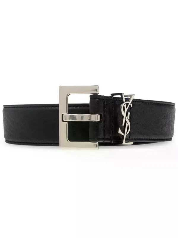Saint Laurent Logo-plaque Belt - Black