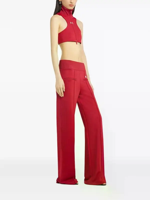 COURREGES Pressed Crease Track Pants - Red