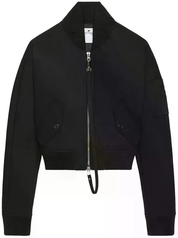 COURREGES Cropped Bomber Jacket - Black