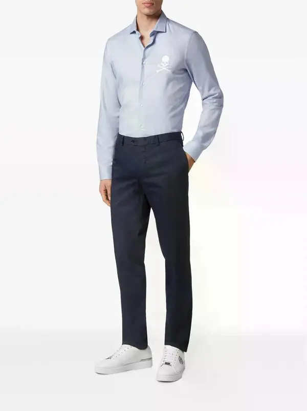 Philipp Plein Mid-rise Slim-fit Chinos - Blue