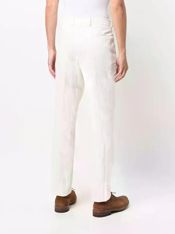 Brunello Cucinelli Slim-cut Chinos With Off-centre Fastening - White