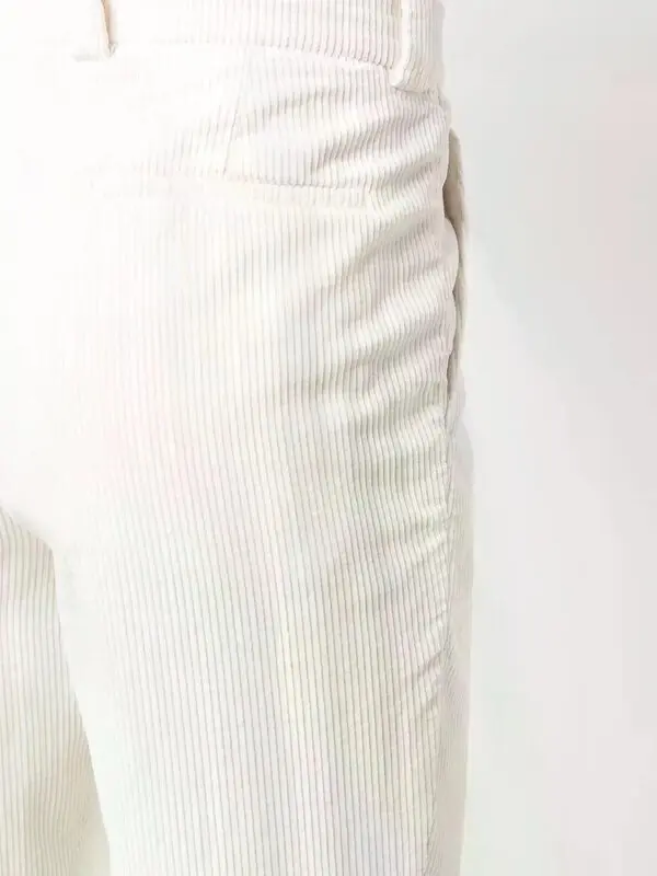Brunello Cucinelli Slim-cut Chinos With Off-centre Fastening - White