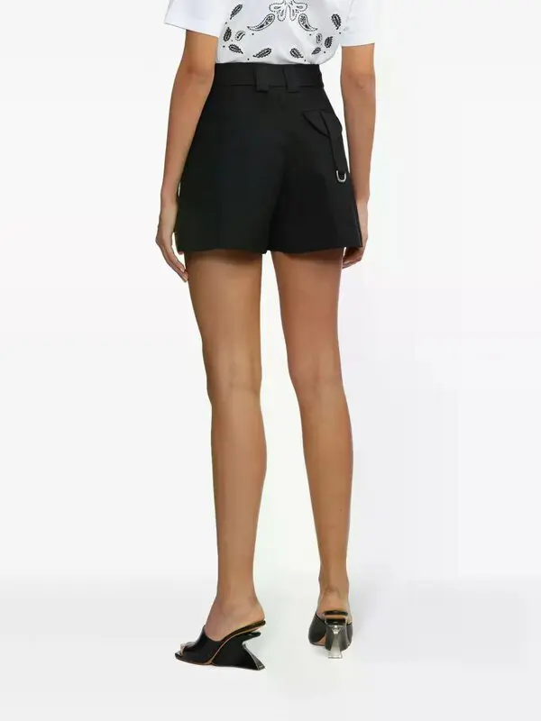 Off-White Pressed-crease Cotton Mini Shorts