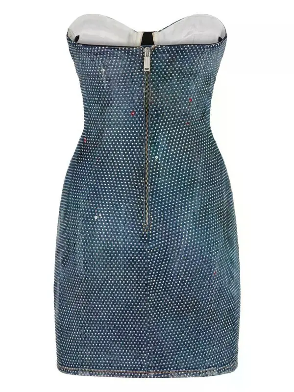 Dsquared2 Studded Denim Bustier Minidress