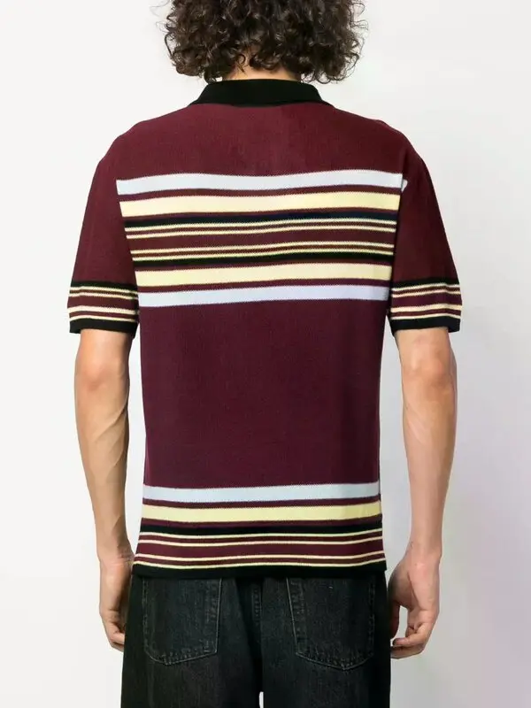 WALES BONNER Wander Striped Wool Polo Shirt