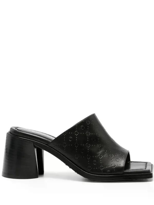 MARINE SERRE Calf Leather Moonogram Sandals