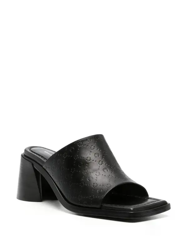 MARINE SERRE Calf Leather Moonogram Sandals