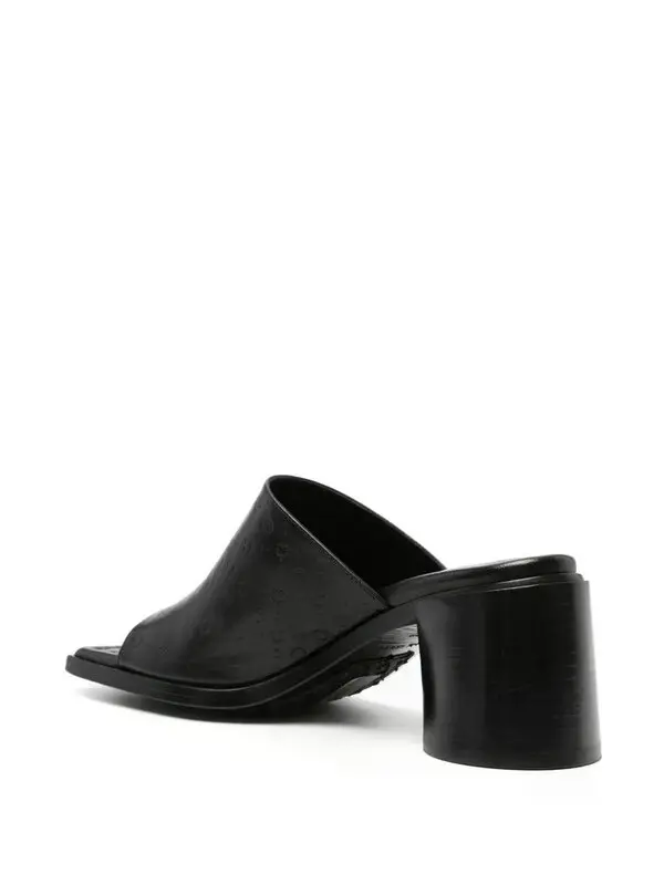 MARINE SERRE Calf Leather Moonogram Sandals
