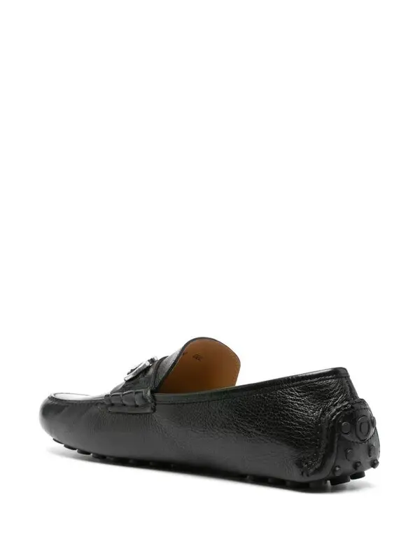 FERRAGAMO Gancini-plaque Driver Shoes - Black