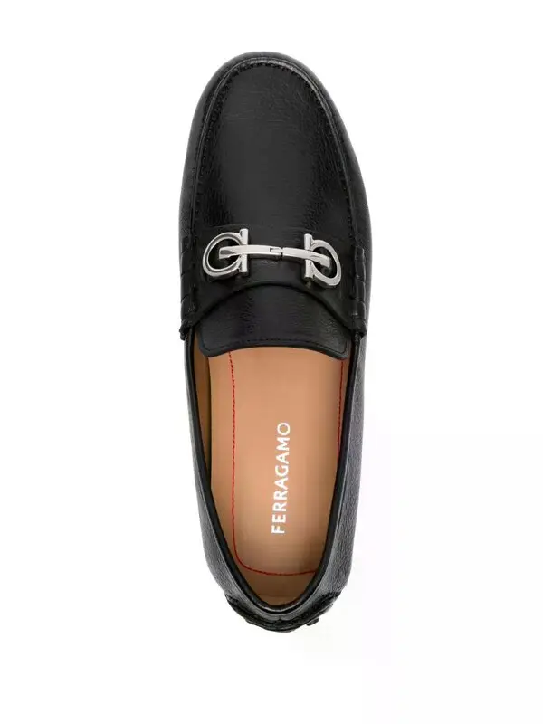 FERRAGAMO Gancini-plaque Driver Shoes - Black