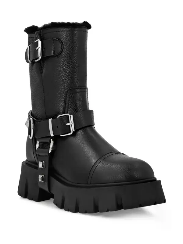 Philipp Plein Studded Ankle Leather Boots