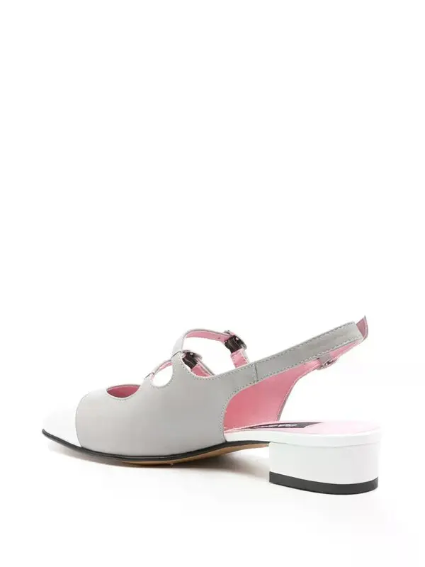 CAREL Abricot Leather Slingback Pumps - Grey