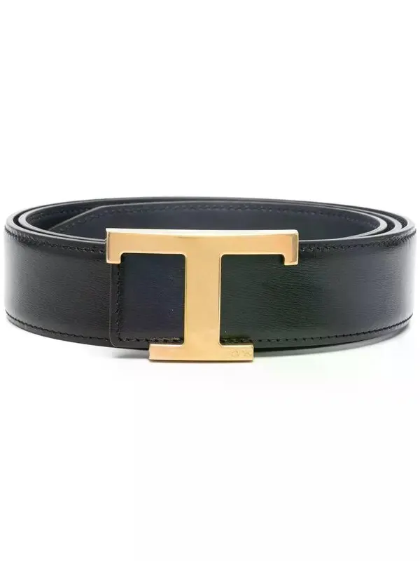 TOD'S Logo-buckle Leather Belt - Black