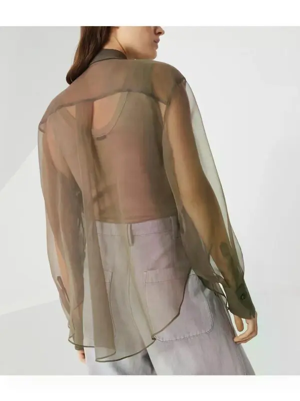 Brunello Cucinelli Flora-appliqué Shirt - Brown