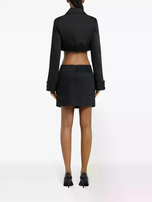 COURREGES Cropped Zip-up Jacket With Logo Embellishment - Black