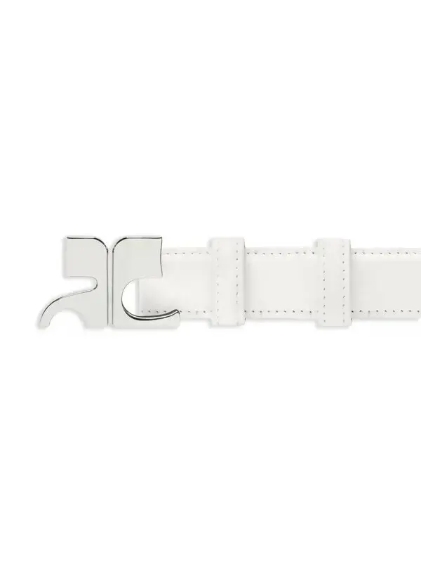 COURREGES Leather Belt - White