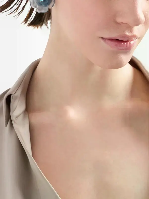 Giorgio Armani Draped Silk Long-sleeve Blouse