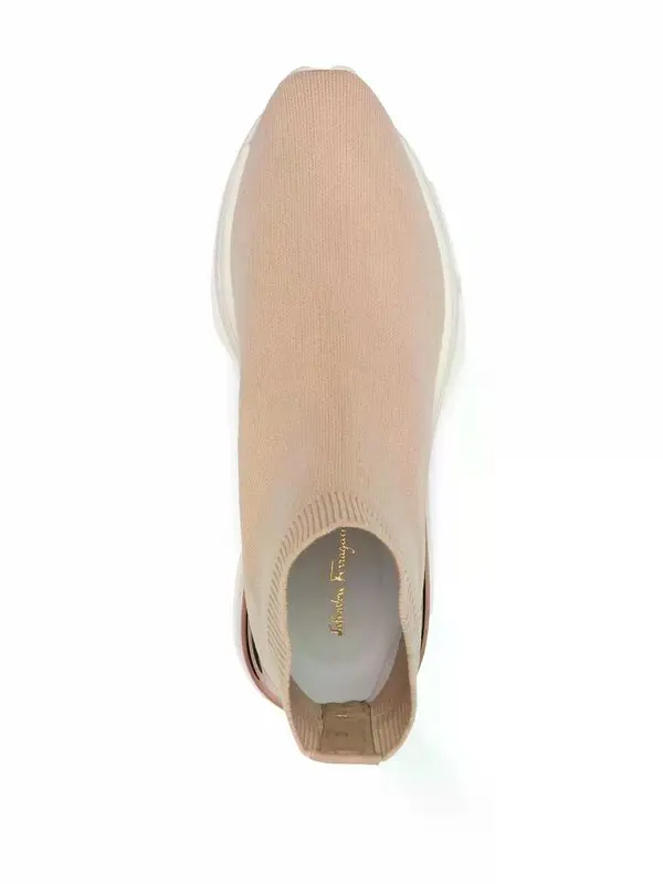 FERRAGAMO Metallic Heel-counter Sneakers - Neutrals