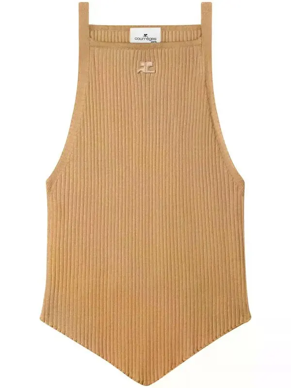 COURREGES Pointy Rib-knit Tank Top