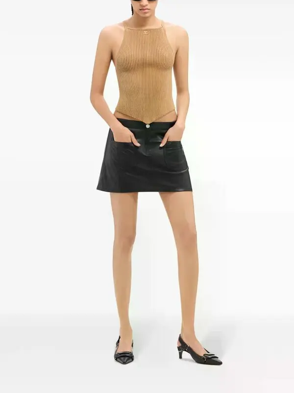 COURREGES Pointy Rib-knit Tank Top