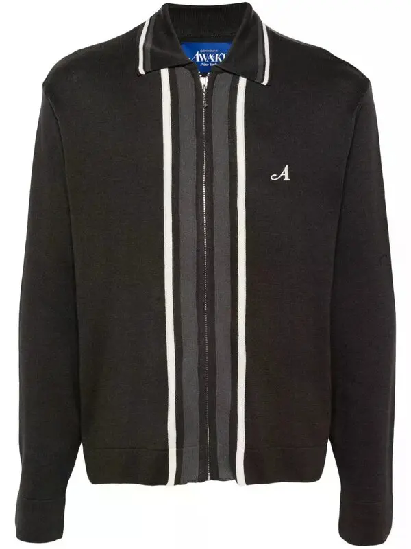 AWAKE NY Striped Jersey Cardigan
