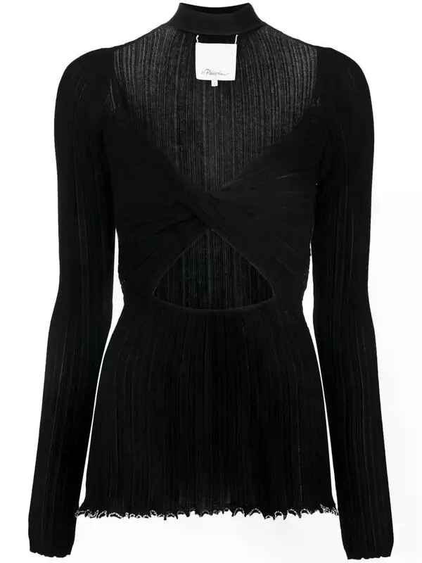 3.1 Phillip Lim Ribbed Knit Cut-out Top