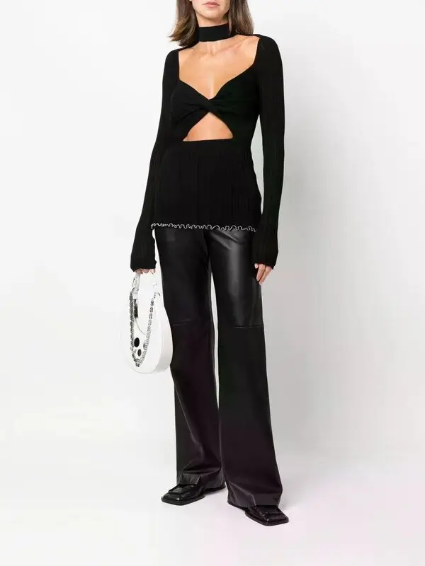 3.1 Phillip Lim Ribbed Knit Cut-out Top