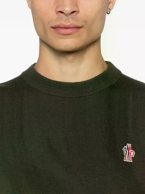 Moncler Logo-patch Crew Neck Sweater