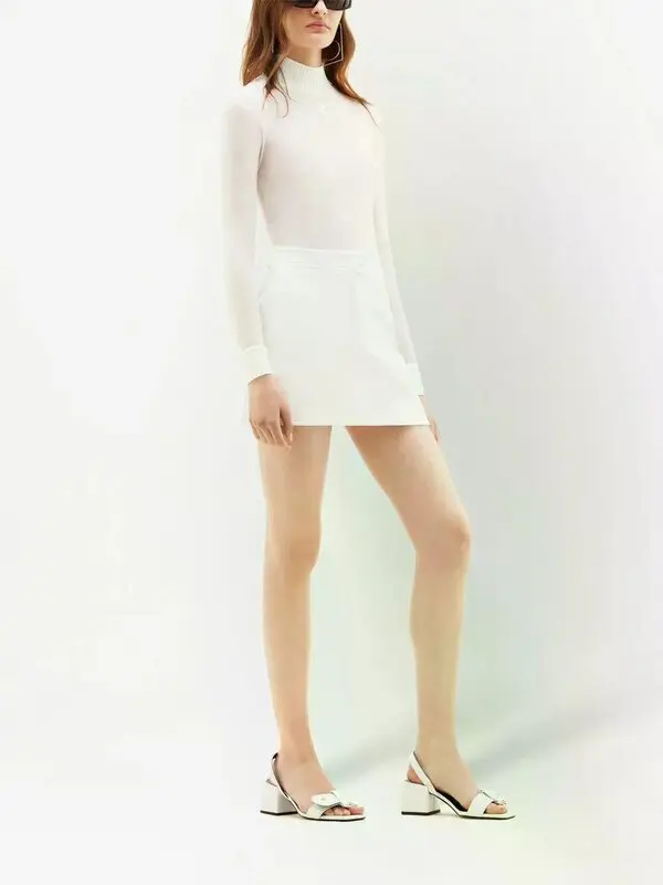 COURREGES A-line Mini Skirt With Logo Appliqu