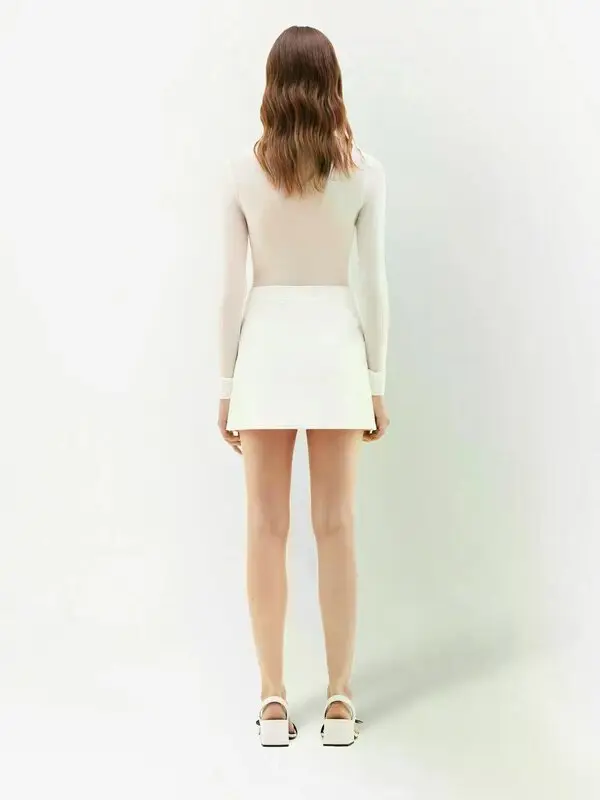 COURREGES A-line Mini Skirt With Logo Appliqu