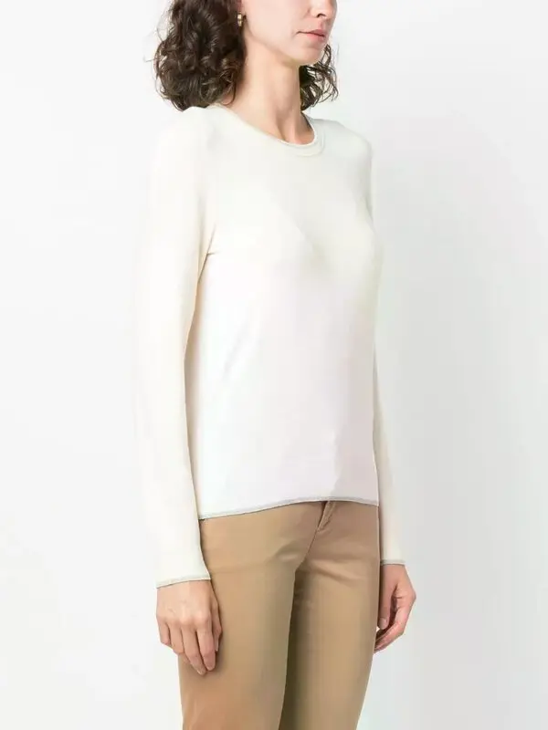 Liu Jo Cream White Metallic Threading Knitted Jumper