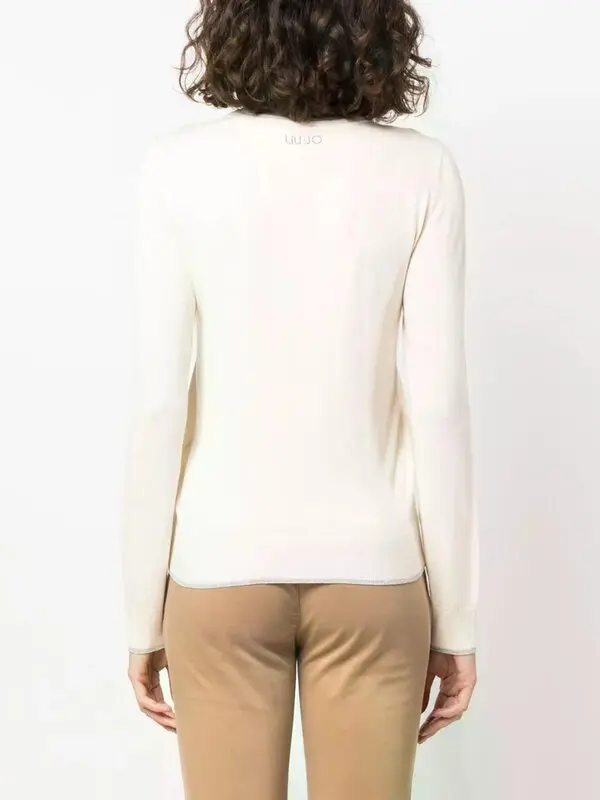 Liu Jo Cream White Metallic Threading Knitted Jumper