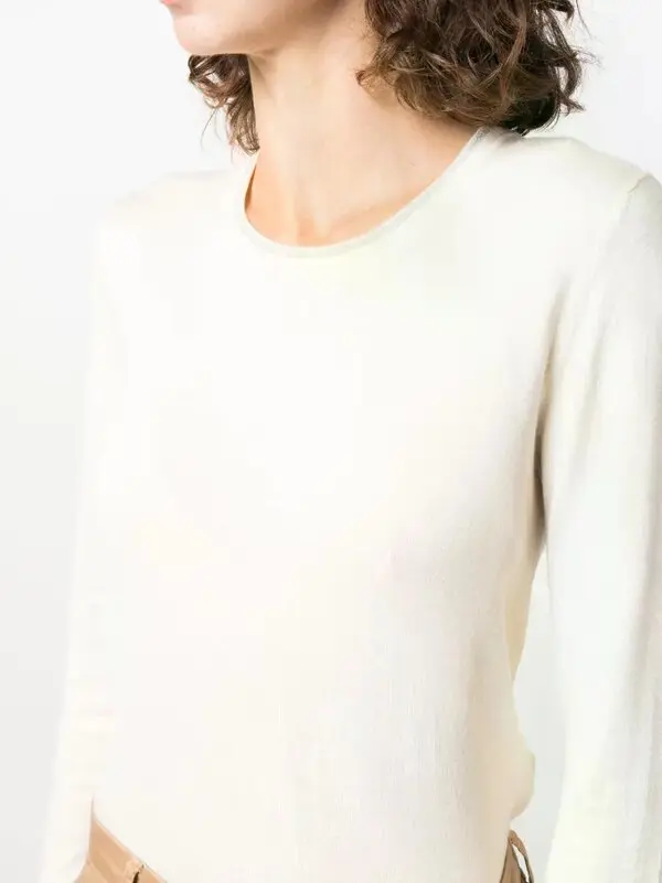 Liu Jo Cream White Metallic Threading Knitted Jumper