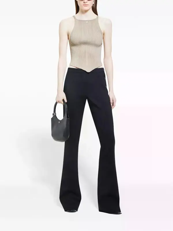 COURREGES Pointy Rib-knit Tank Top