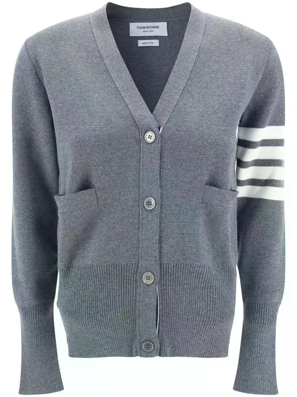 Thom Browne Milano Stitch V-neck Merino Cardigan