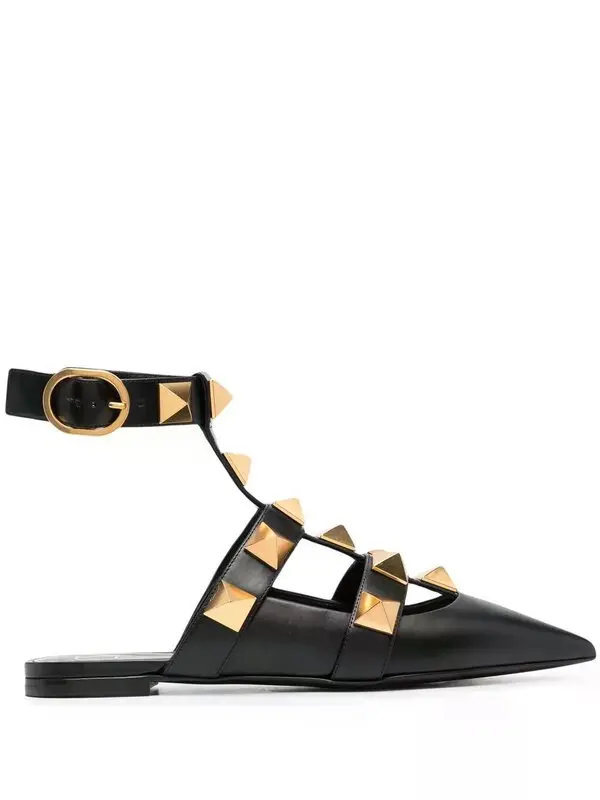 Valentino Garavani Roman Stud Ballerina Shoes - Black