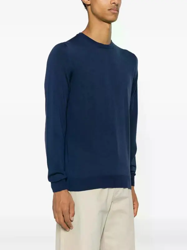 ZANONE Fine-knit Crew-neck Jumper - Blue