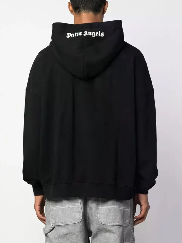 Palm Angels Logo-embroidered Cotton Hoodie
