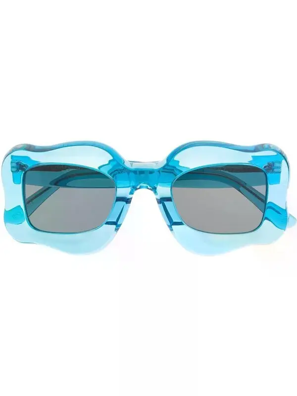 BONSAI Oversized Curved-frame Sunglasses - Black